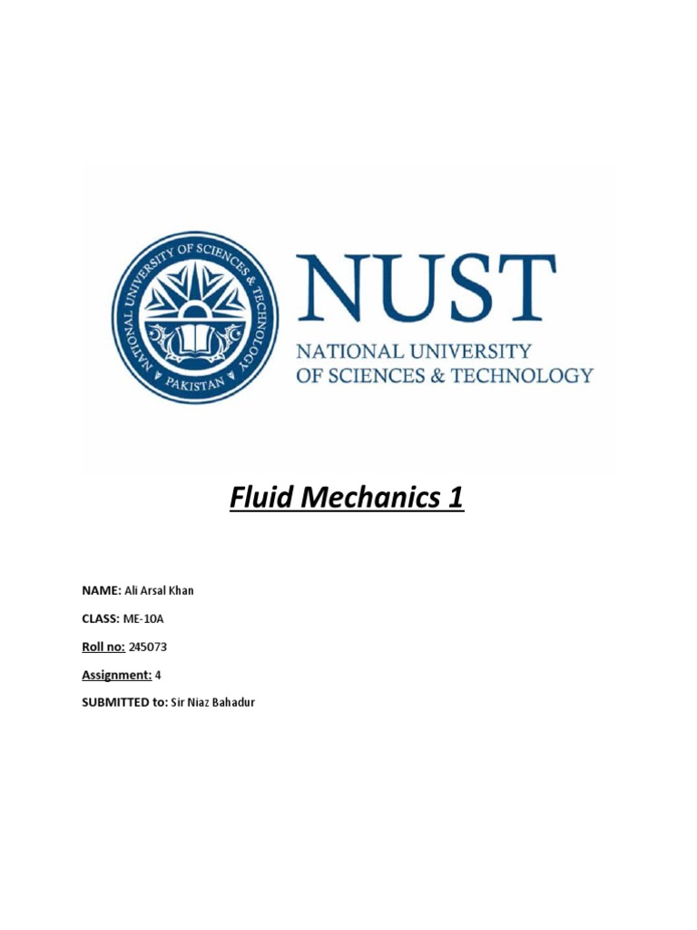 Fluid Mechanics Assignment 4 | PDF Fluid Mechanics Assignment 4 | PDF