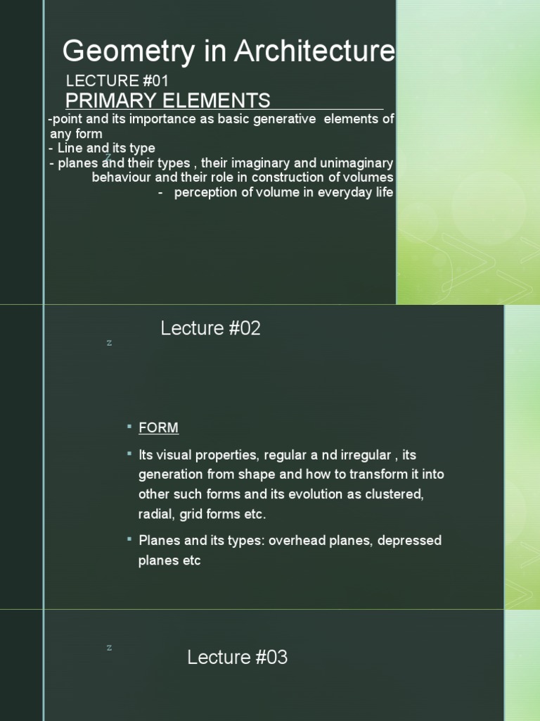 Geometry in Architecture: Primary Elements | PDF