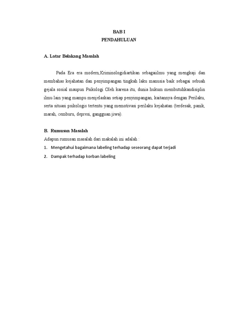 MAKALAH Labeling | PDF | Sains & Matematika | Ilmu Sosial