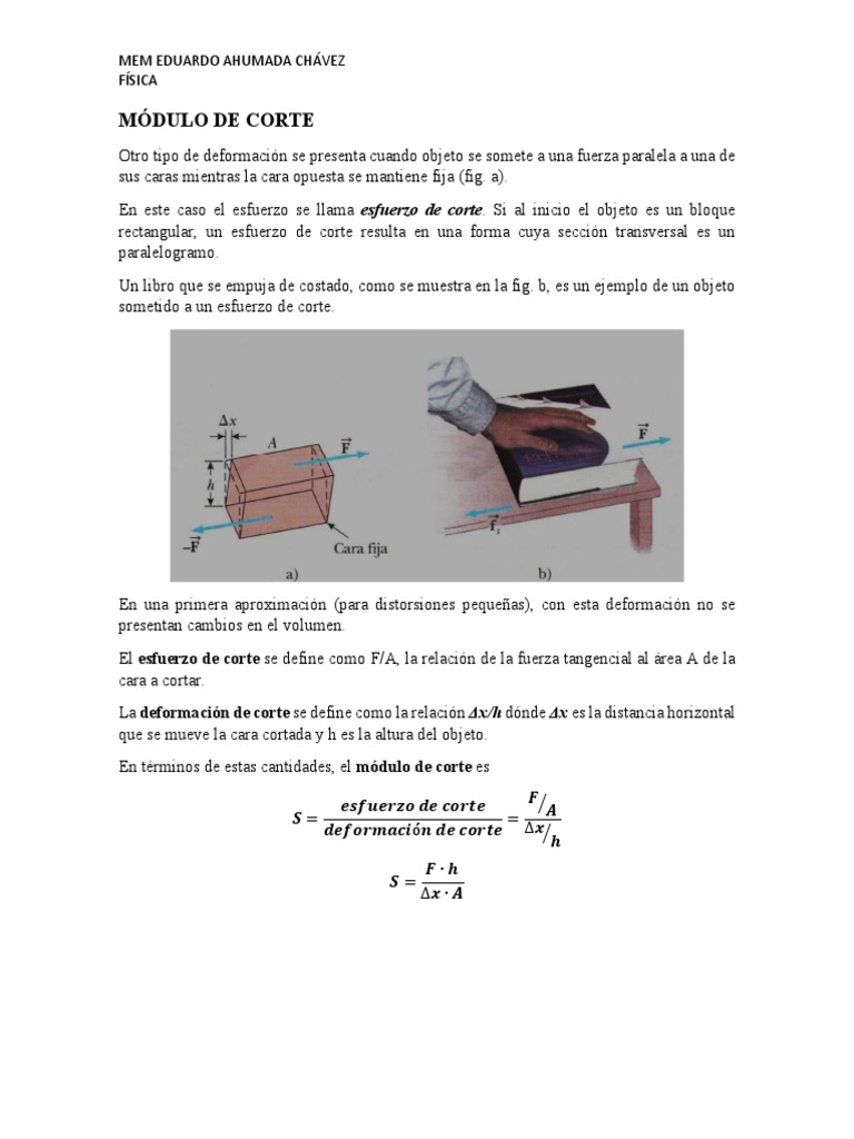 Módulo de Corte | PDF | Física | Mecánica