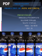 Pepsi Co Manufacturing Process | PDF | Drink | Carbonated Water