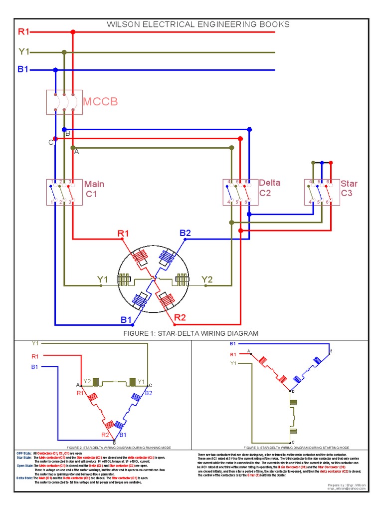 Star-Delta Starter Wiring Diagram | PDF | Electric Motor | Electrical ...