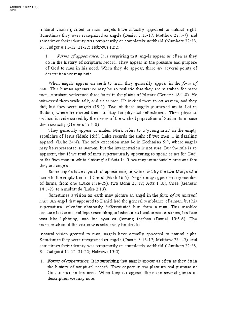 Forms of Appearance. It Is Surprising That Angels Appear As Often As ...