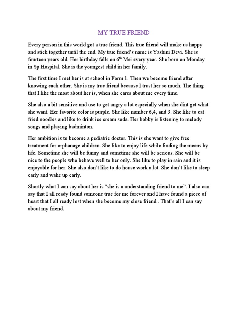 My True Friend | PDF