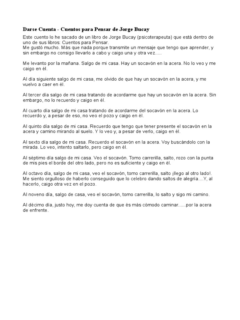 Darse Cuenta Jorge Bucay | PDF