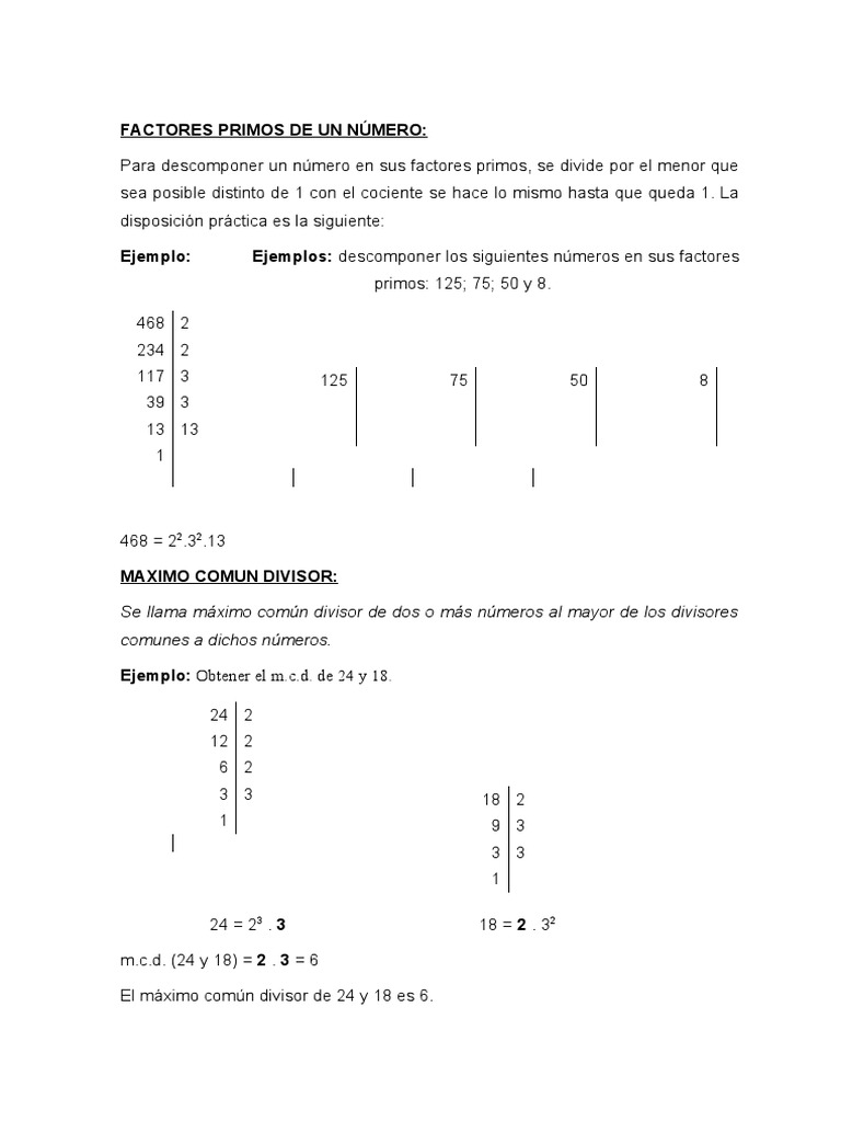 Factores Primos de Un Número | PDF