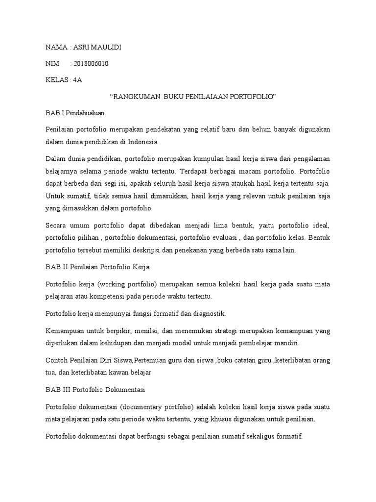 Penilaian Fortofolio | PDF
