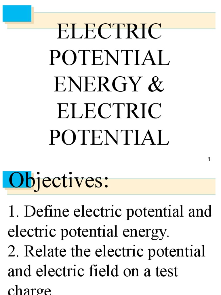Electric Potential Energy & Electric Potential | PDF | Potential Energy ...