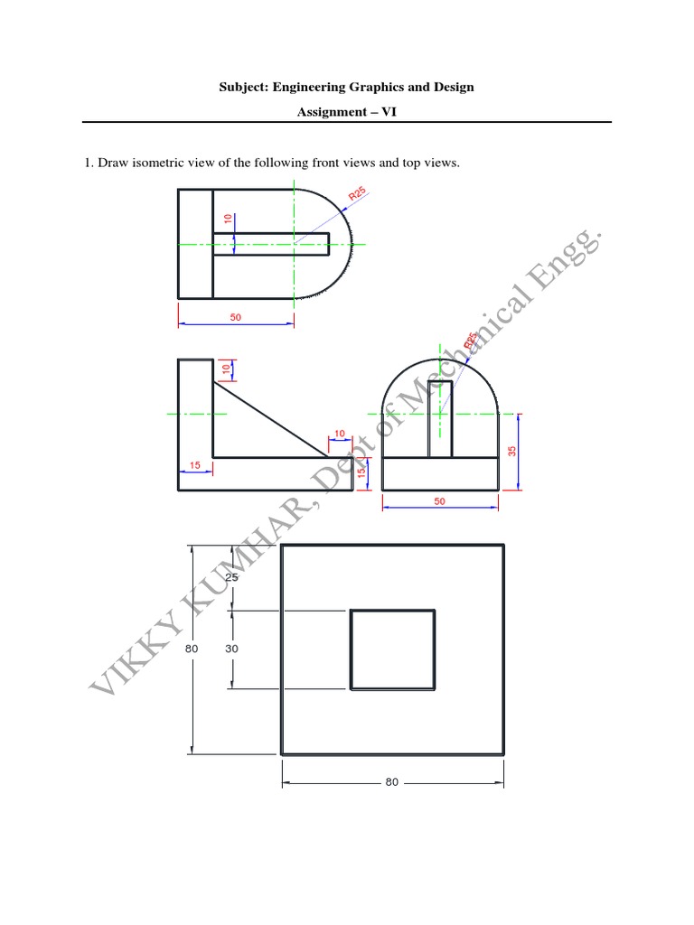 Isometric Drawing Assignment Guide | PDF