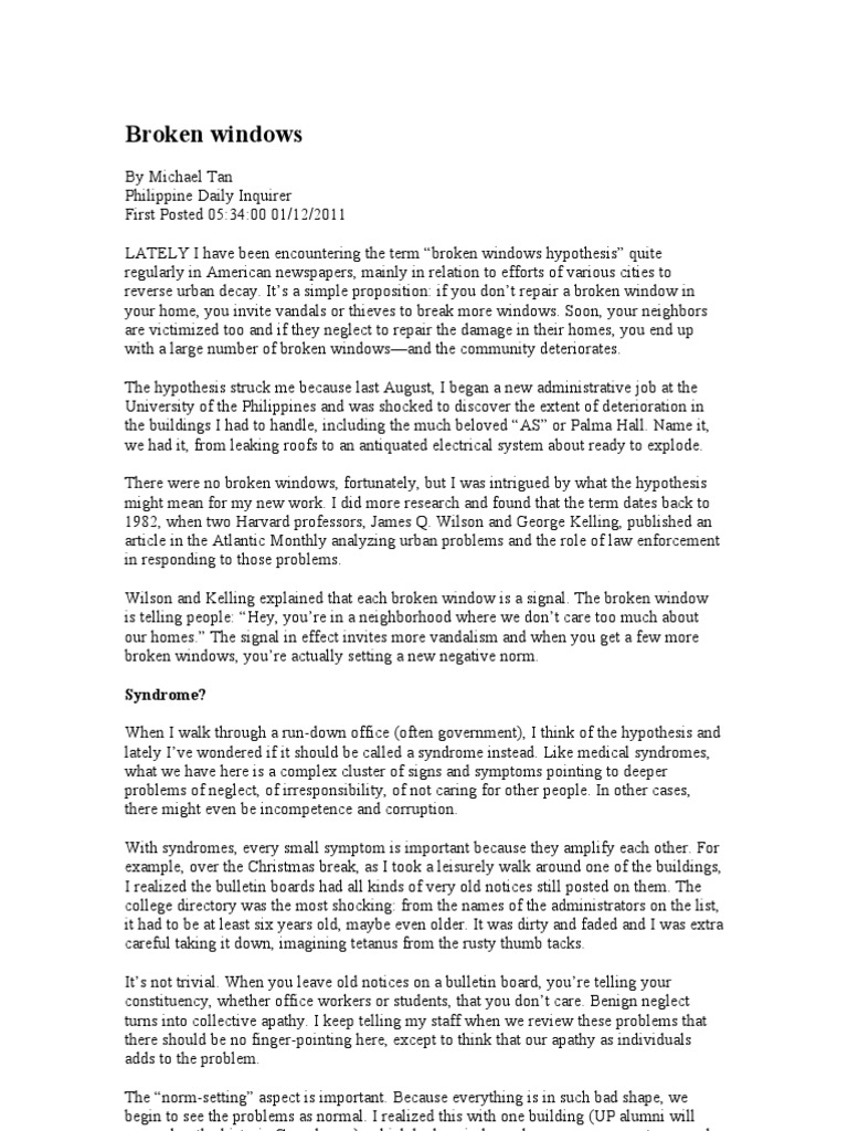 Broken Windows | PDF