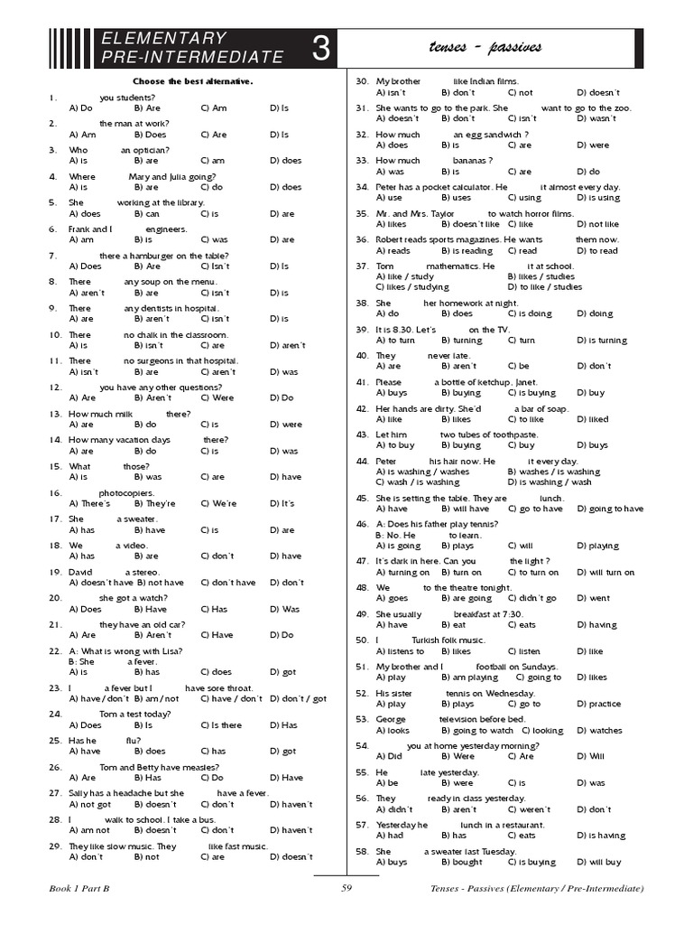 Grammar Tests Pages 62 71 | Download Free PDF | Drink