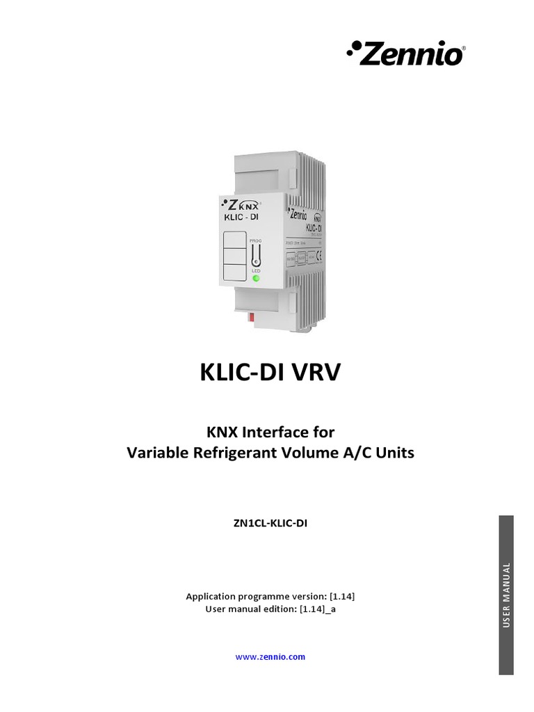 Manual KLIC-DI VRV EN v1.14 A | PDF | Air Conditioning | Electrical ...