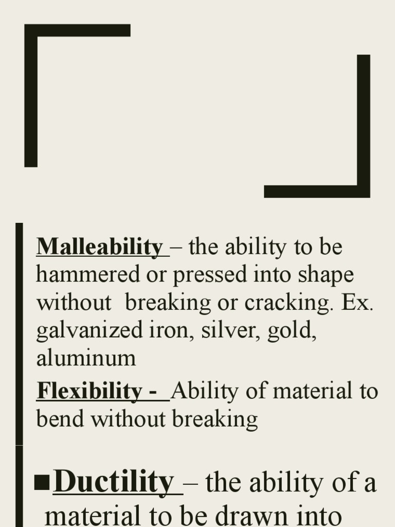 Malleability and Ductility Explained | PDF | Home & Garden | Technology ...