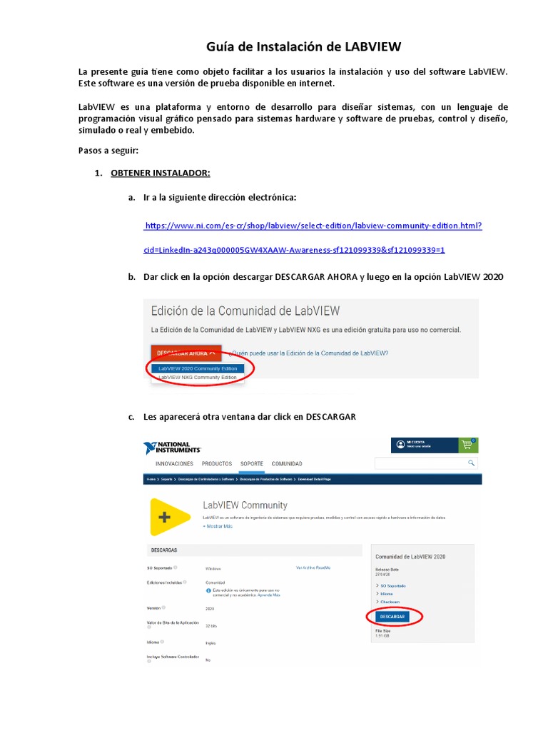 Guia Instalacion Labview | PDF | Archivo de computadora | Software