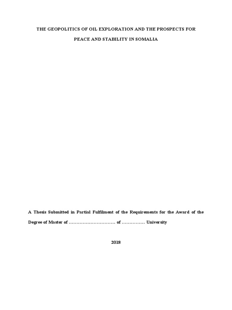 Oil Exploration and Stability in Somalia | PDF | Somalia | Civil War