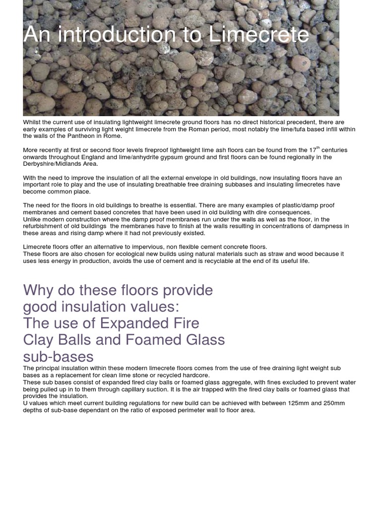 An Introduction To Limecrete | PDF | Lime (Material) | Thermal Insulation