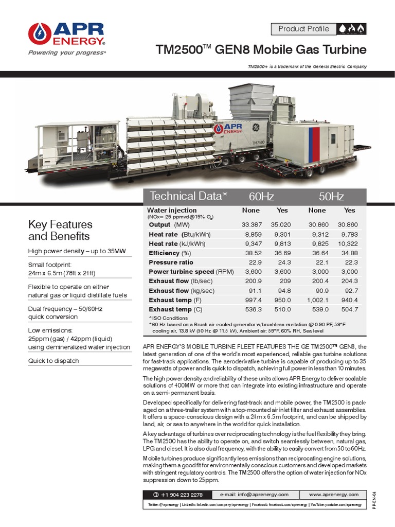TM2500 GEN8 Mobile Gas Turbine: Key Features and Benefits | PDF | Gas ...