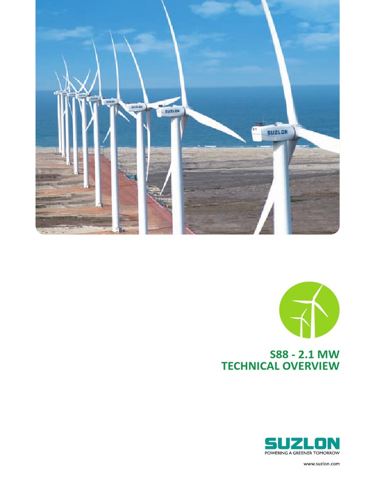 Suzlon S88 2.1MW Product Brochure PDF | PDF | Wind Turbine | Power ...
