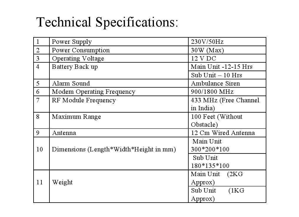 Technical Specifications | PDF | Power Supply | Telecommunications