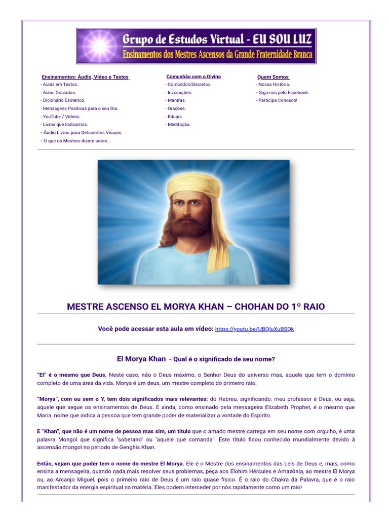Ensinamentos de El Morya Khan | PDF