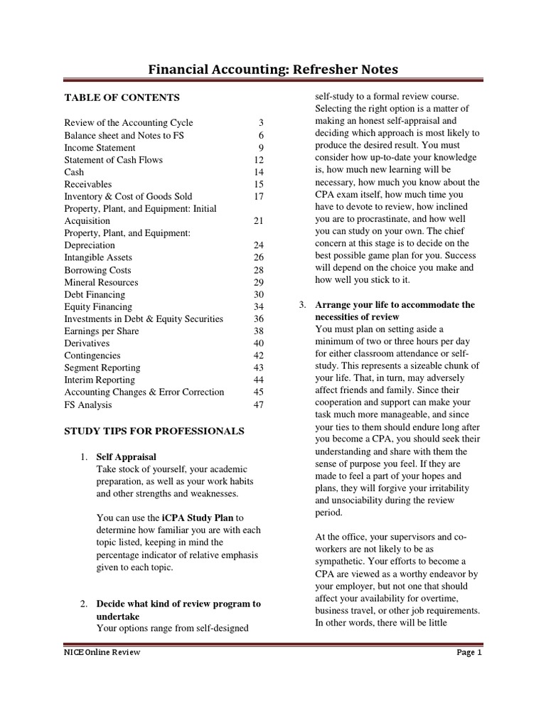 (Notes) FAR Summary (NICE) | Download Free PDF | Debits And Credits ...