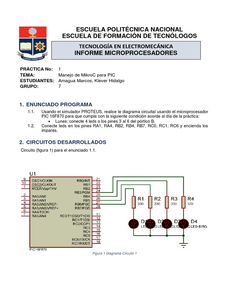 Informe1 Microcontroladores | PDF | Programa de computadora | Programación