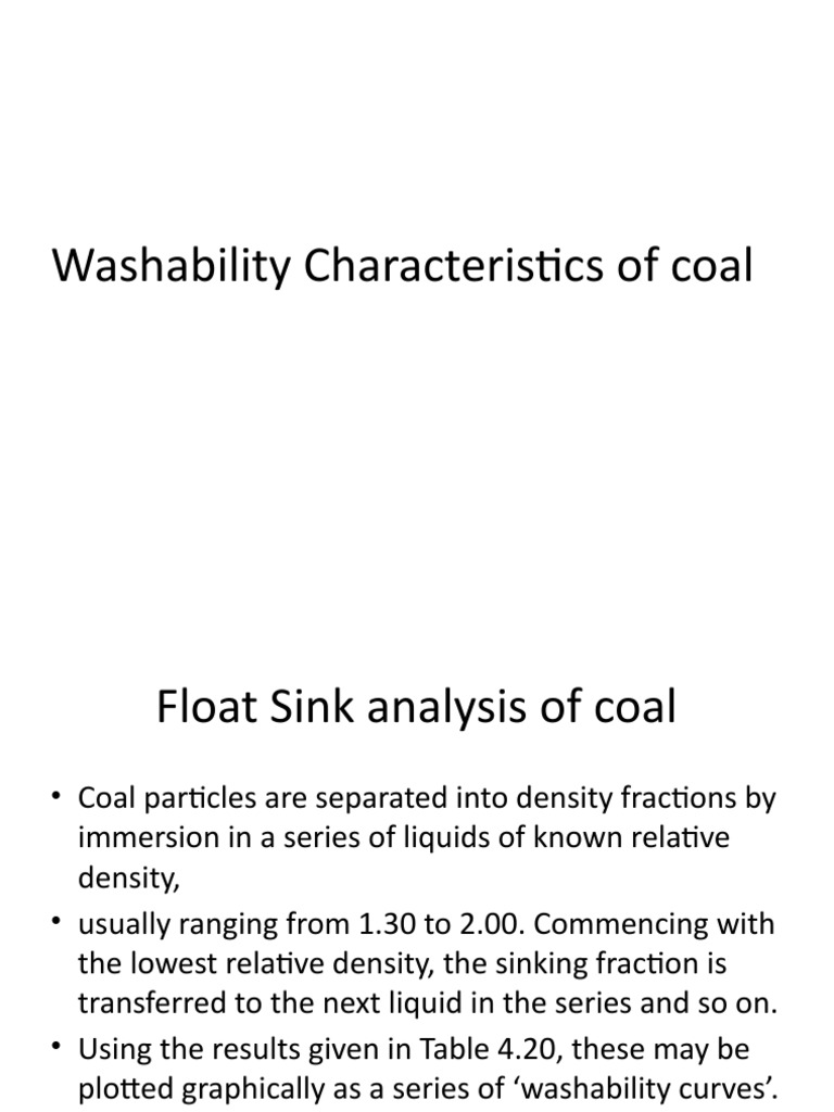 Coal Washability Characteristics Analysis | PDF | Teaching Methods ...