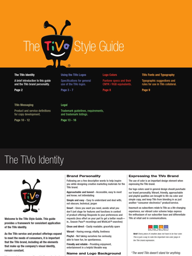Tivo Style Guide | PDF | Digital Video Recorder | Typefaces