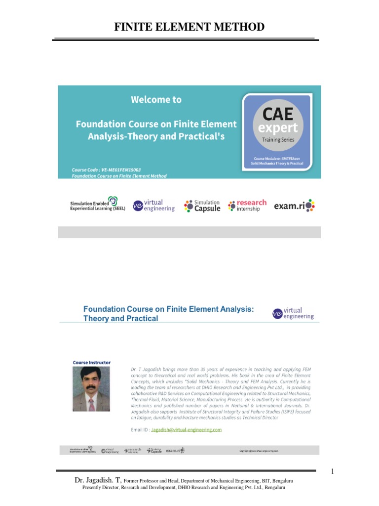 Finite Element Method Course Overview | PDF | Finite Element Method | Numerical Analysis