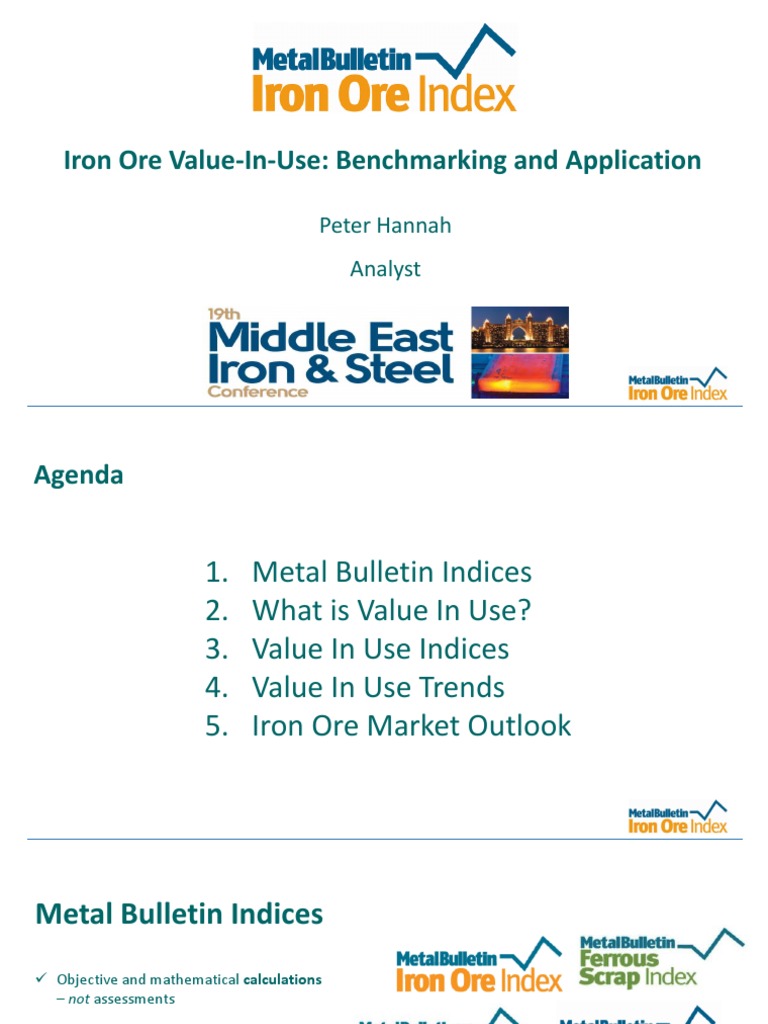 Iron Ore Value-In-Use: Benchmarking and Application: Peter Hannah ...