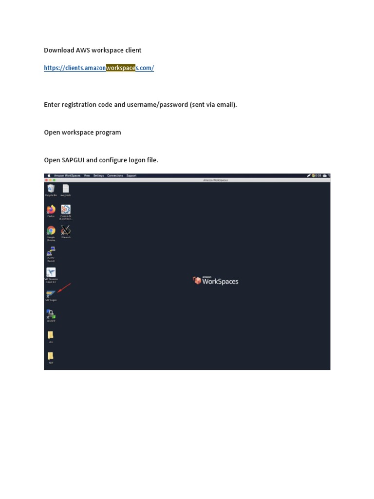 AWS Workspace SAP GUI - LogonPad - Configuration - Steps | PDF