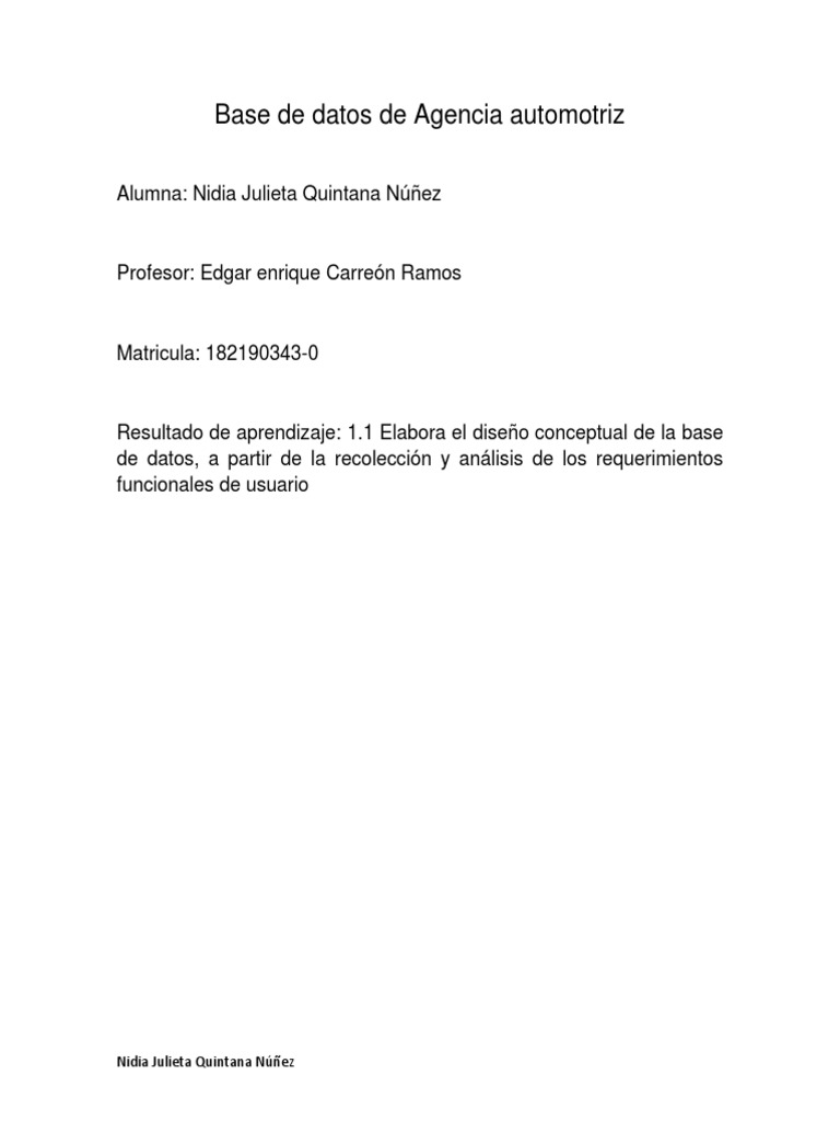 Base de Datos de Agencia Automotriz | PDF | Factura | Bases de datos
