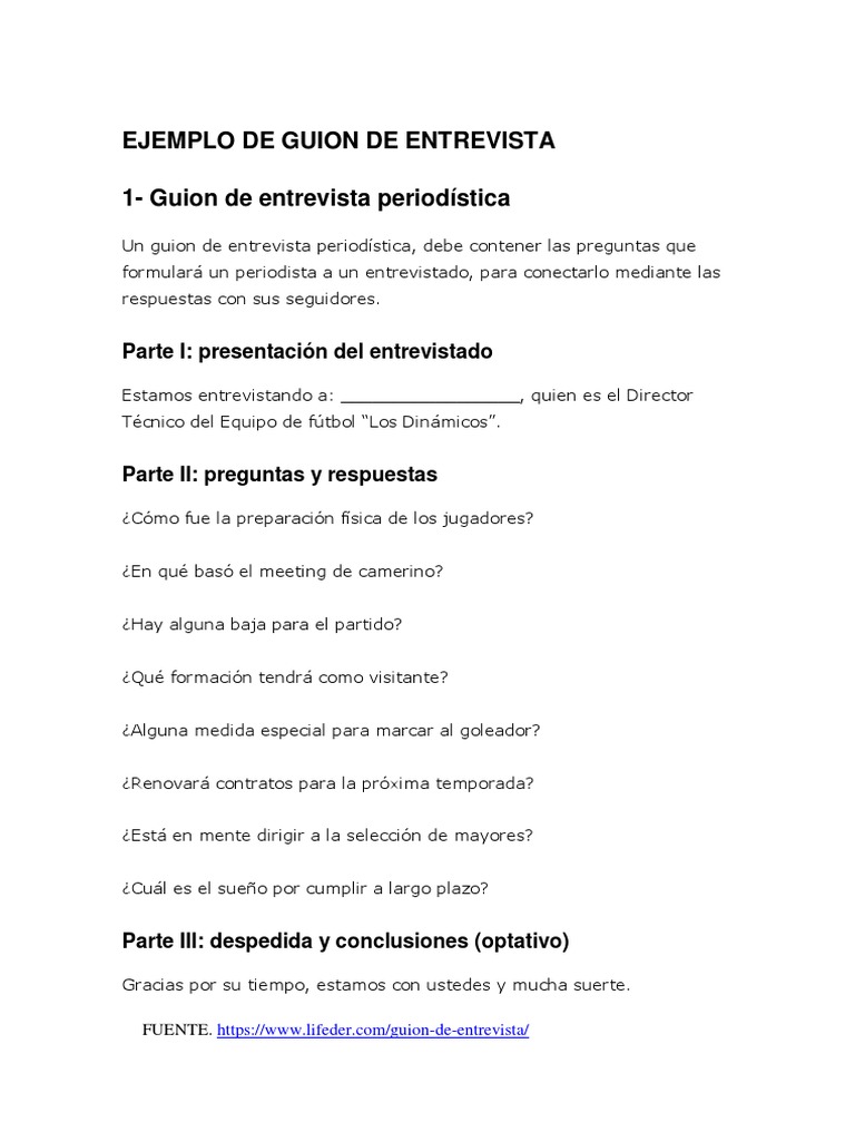 Guion De Una Entrevista | Guion De Una Entrevista Ejemplo – WAUBV