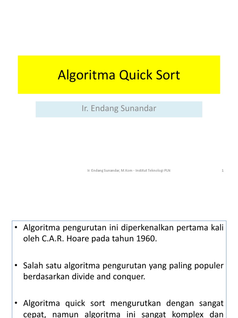 Algoritma Quick Sort | PDF