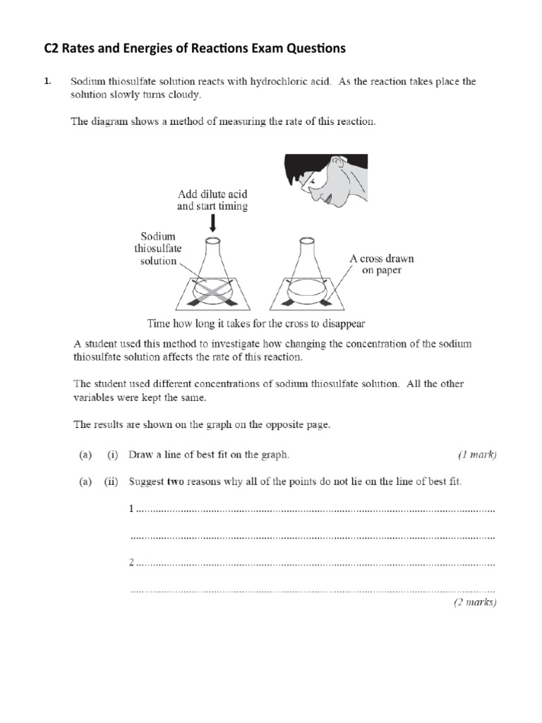 AQA C2 Rates and Energies of Reactions Past Paper Questions | PDF ...
