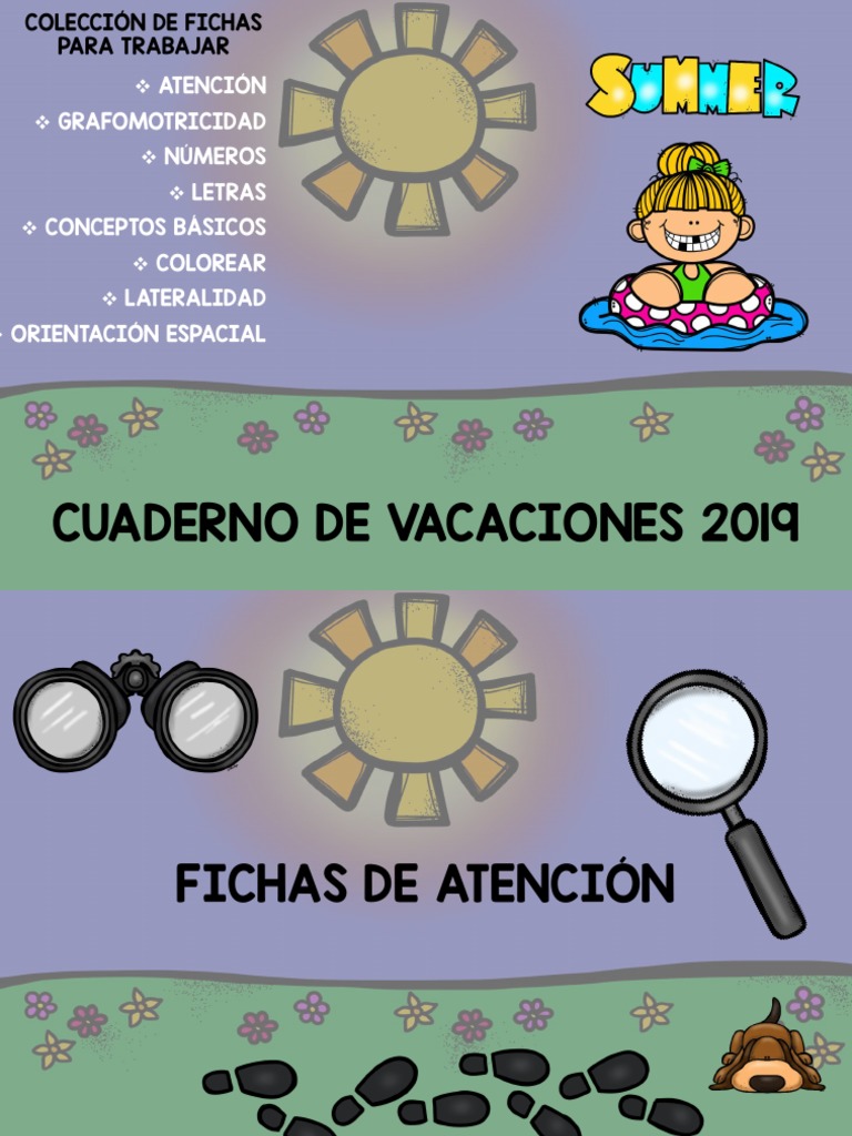 Completo Cuaderno de Verano para Infantil 80 Fichas | PDF
