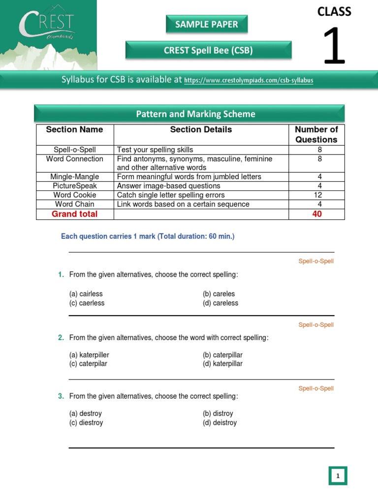 CSB Sample Papers For Class 1 | PDF | Sandwich