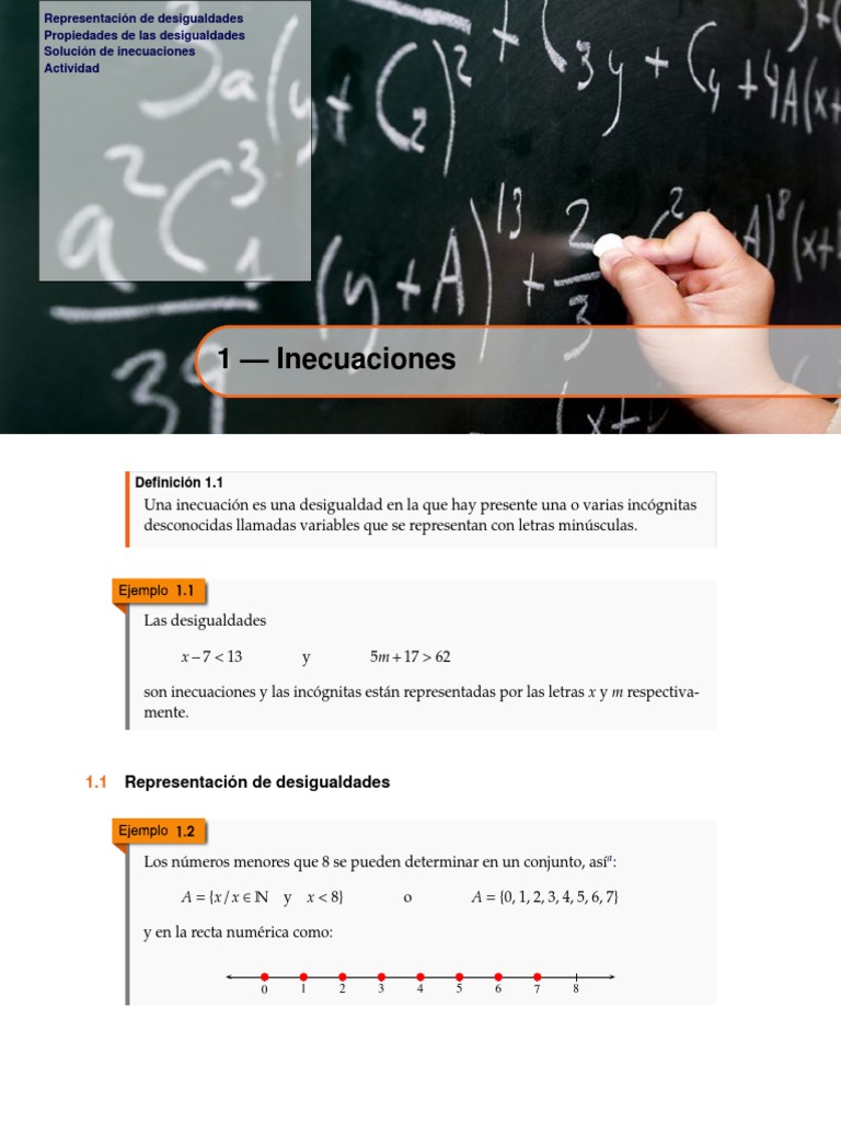 Inecuaciones | PDF | Desigualdad (Matemáticas) | Sustracción
