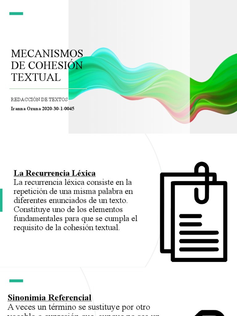 Mecanismos de Cohesión Textual | PDF Mecanismos de Cohesión Textual | PDF