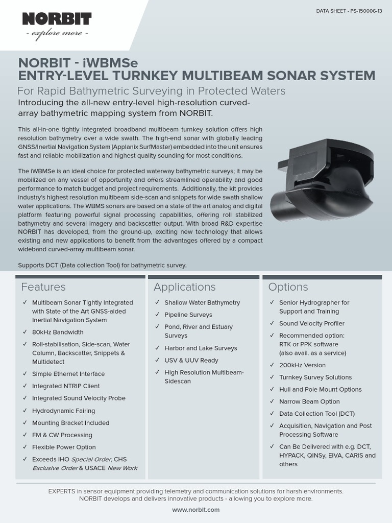 Entry-Level Turnkey Multibeam Sonar System Norbit - Iwbmse: For Rapid ...