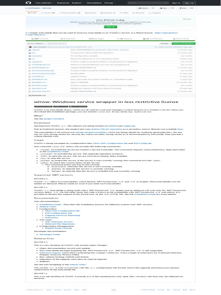 GitHub - Kohsuke - Winsw - A Wrapper Executable That Can Be Used To Host Any Executable As An ...