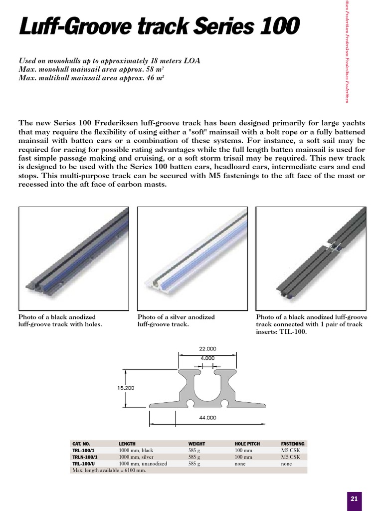 Luff-Groove Track Series 100 | PDF | Yacht | Sports