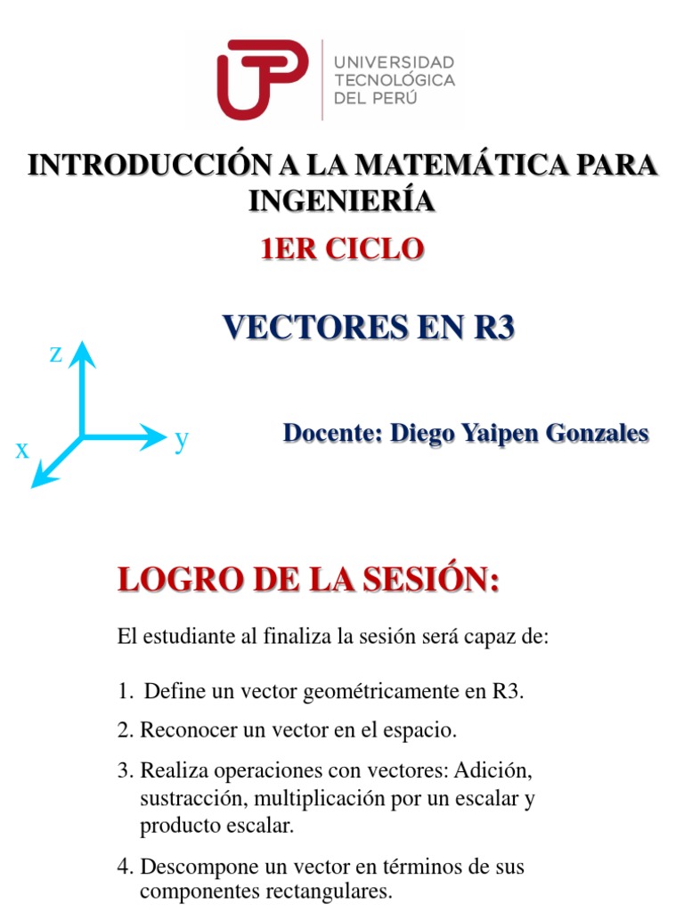 Semana 3 - Vectores en R3 | PDF | Vector Euclidiano | Álgebra