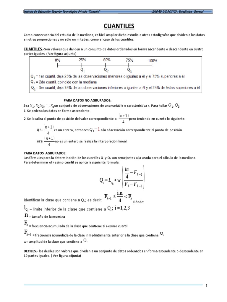 CUANTILES | PDF | Cuantil | Oblicuidad