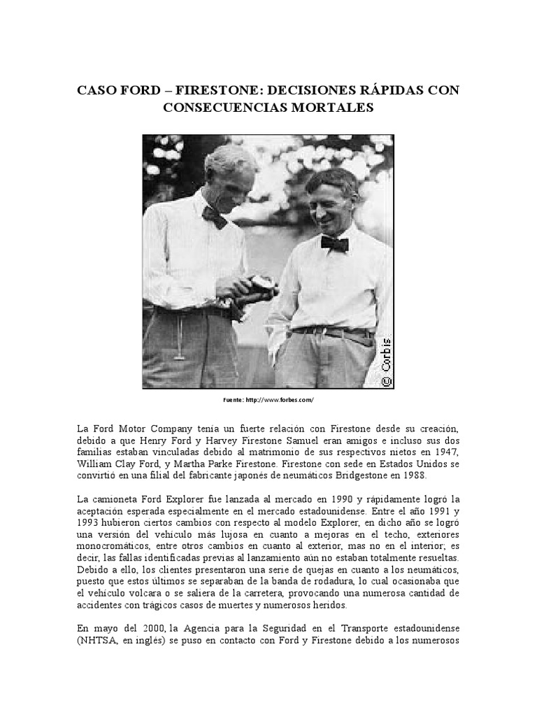 Caso Ford - Firestone | PDF | Compania de motores ford | Neumático