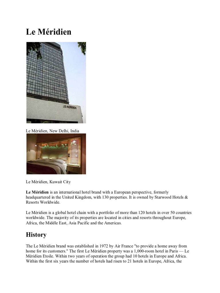 Le Meridien | PDF | Business | Hotel And Accommodation