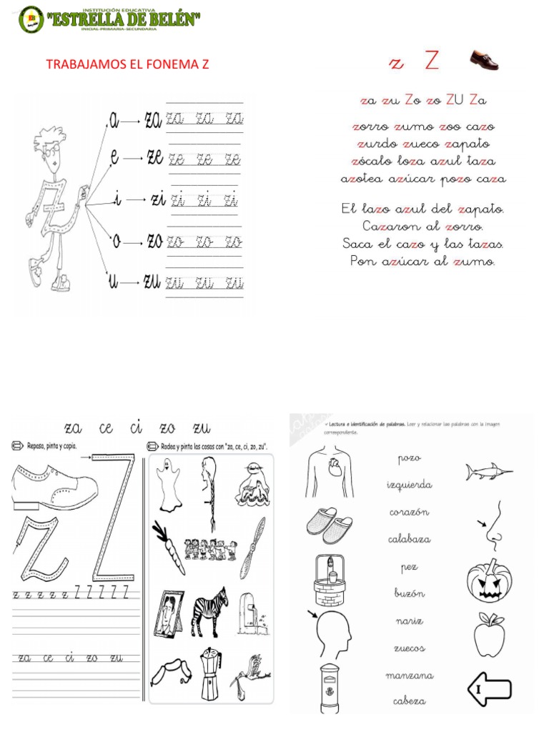 Trabajamos El Fonema Z | PDF