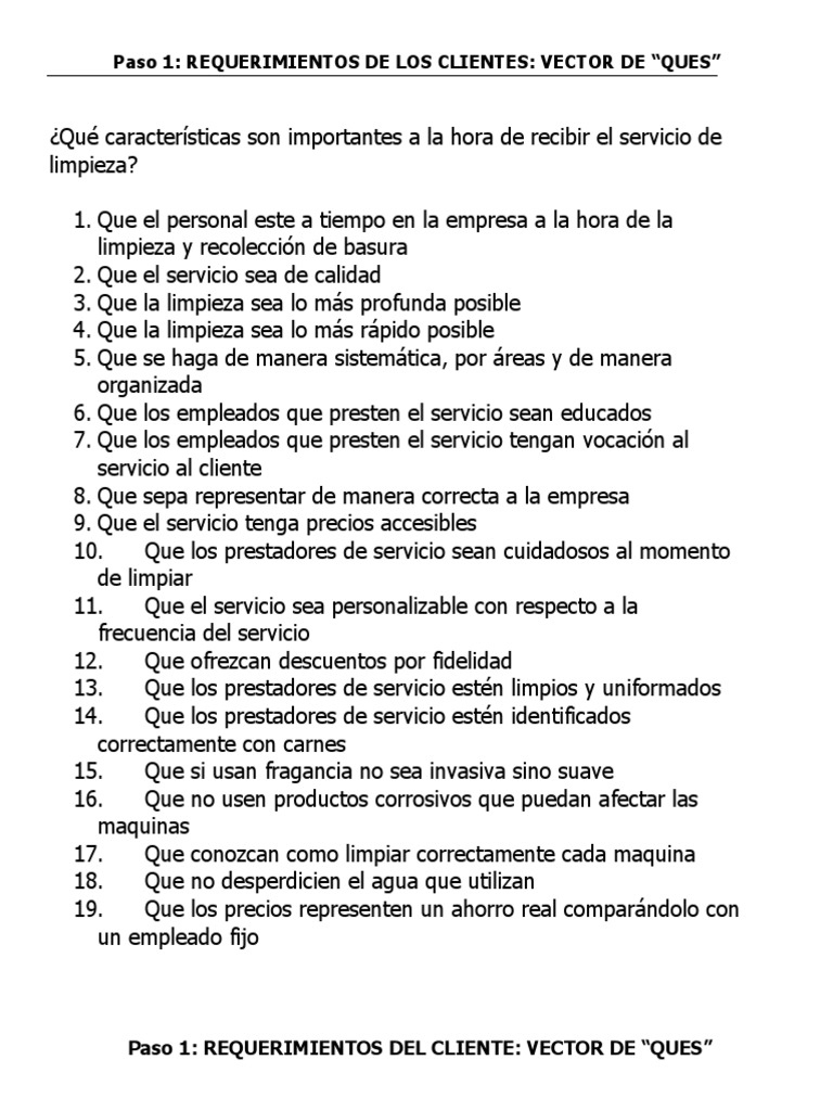 Paso 1: Requerimientos de Los Clientes: Vector de "Ques" | Descargar ...