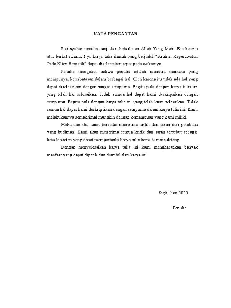 KATA PENGANTAR Proposal Kti | PDF