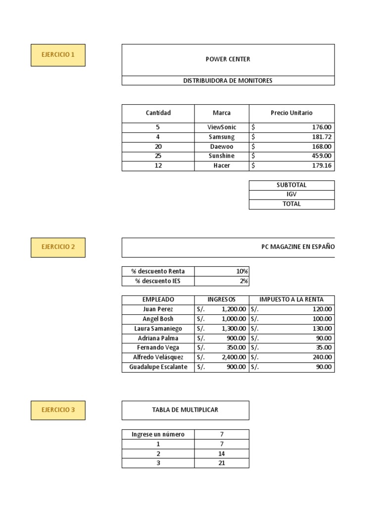 Ejercicio 7 - Excel | PDF | Cálculo vectorial | Vector Euclidiano
